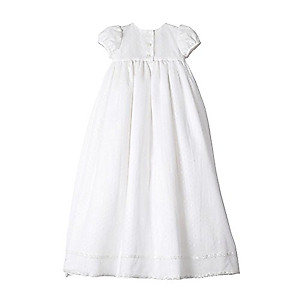 Pippa & Julie Baby Girls' Christening Gown Set, 2-Piece Outfit, Includes Short Sleeve Dress & Bonnet, Bambina White, 3-6 Months