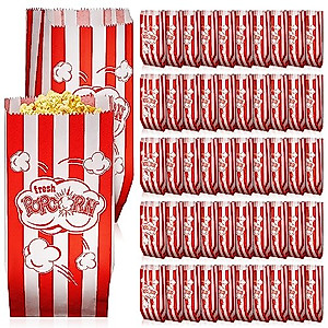 Popcorn Bag Paper Popcorn Bags - 200 Pieces Pop Corner Bags Individual Servings for Popcorn Machine Party Movie Nights Theater Accessories Small Popcorn Bags