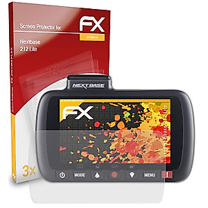 atFoliX Screen Protector compatible with Nextbase 212 Lite Screen Protection Film, anti-reflective and shock-absorbing FX Protector Film (3X)