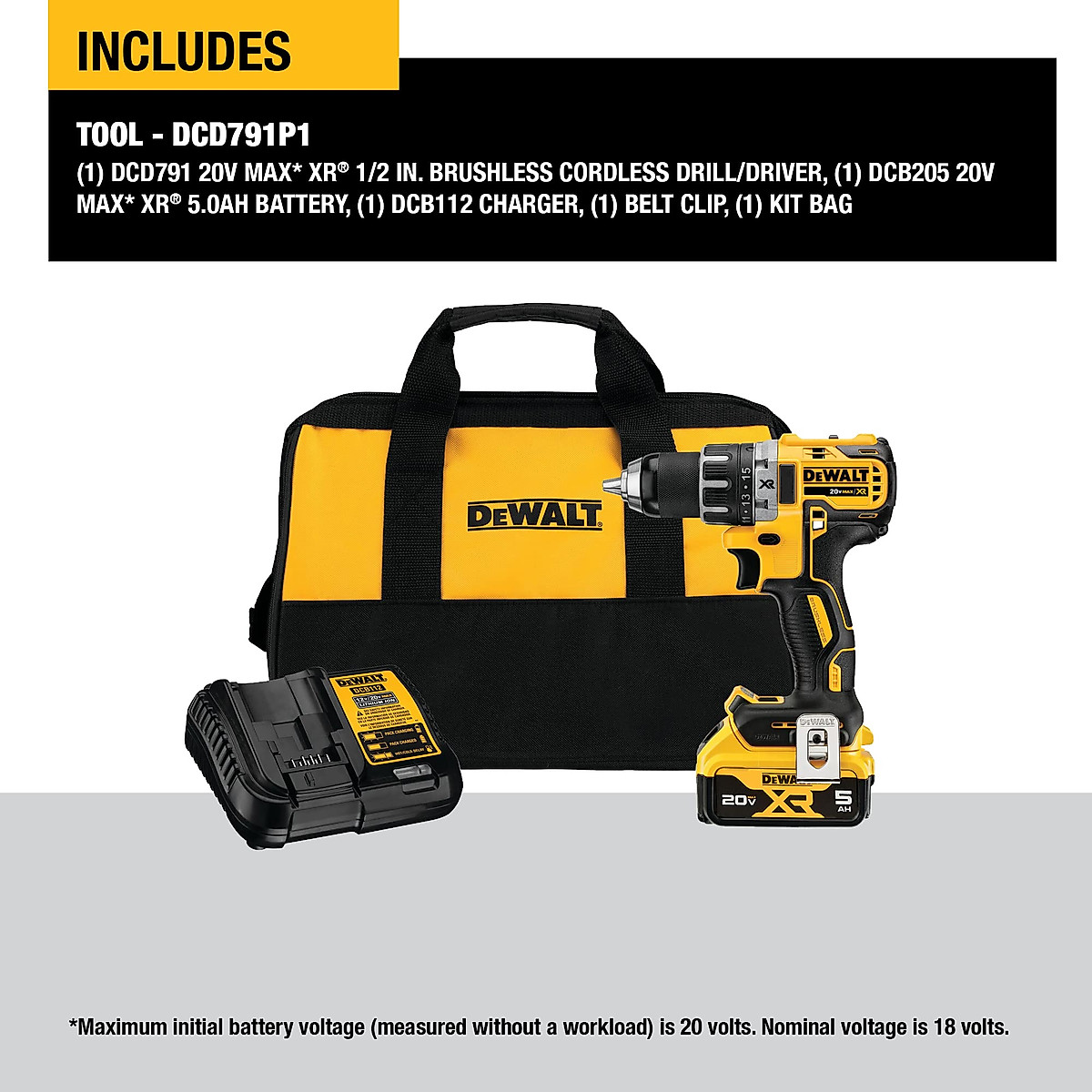 DEWALT 20V MAX* XR Cordless Drill, 1/2-Inch (DCD791P1)