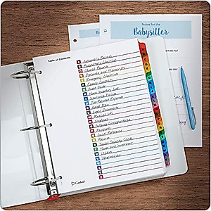 Cardinal A-Z Tab Dividers for 3 Ring Binders, Customizable Table of Contents Page with Multicolor A-Z Tabs, 3 Sets (63218)