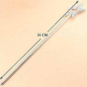 AKOAK Star Wand,13 Inches Silver Fairy Princess Angel Wand