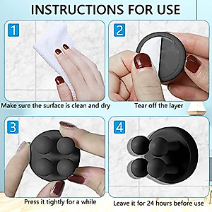Ledeak 6 Pcs Self Adhesive Hooks Holders, Silicone Decoration Hooks Reusable Seamless Utility Hook, Functional Plug Cable Razor Utility Holders for Kitchen Bathroom Home Office