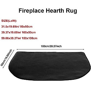UCARE Fire Retardant Fiberglass Rug Durable Fireproof Protective Hearth Rug Indoor Fireplace Area Rugs Non Slip Mat for Chimney/Fire Pit/Brazier (L: 59.06x39.37in/ 150x100cm)
