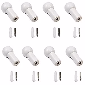 MroMax Wooden Coat Hooks Wall Mounted - Vintage Single Organizer Straight White Hangers Craft Hat Rack White Pack of 20pcs