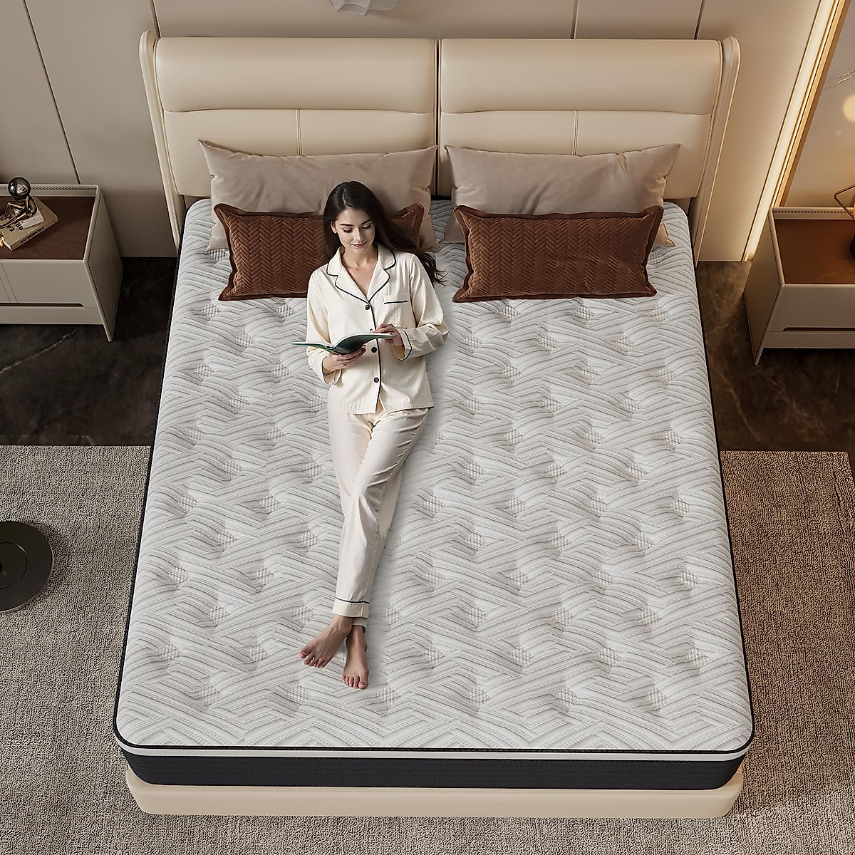 COOLMI Full Size Mattress - 12 Inch Memory Foam Mattresses, Medium Firm Feel, Zoned Pressure Relief, Fiberglass Free, Certified Safe Foams & Fabric