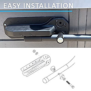 Puri Tech Cover Lifts Pivot Top Mount Spa & Hot Tub Cover Lift Removal System Double Coated Aluminum Structure Fits Most Spas & Hot Tubs (Black)