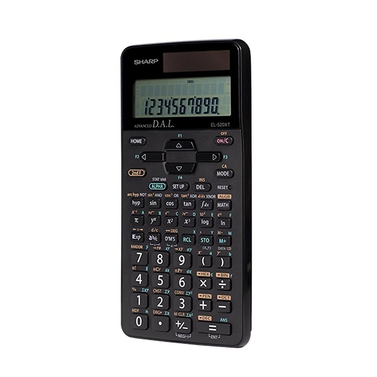 Sharp Electronics EL520XTBBK Scientific Calculator, 10-Digit with 2-Line LCD Display (Solar and Battery Powered)