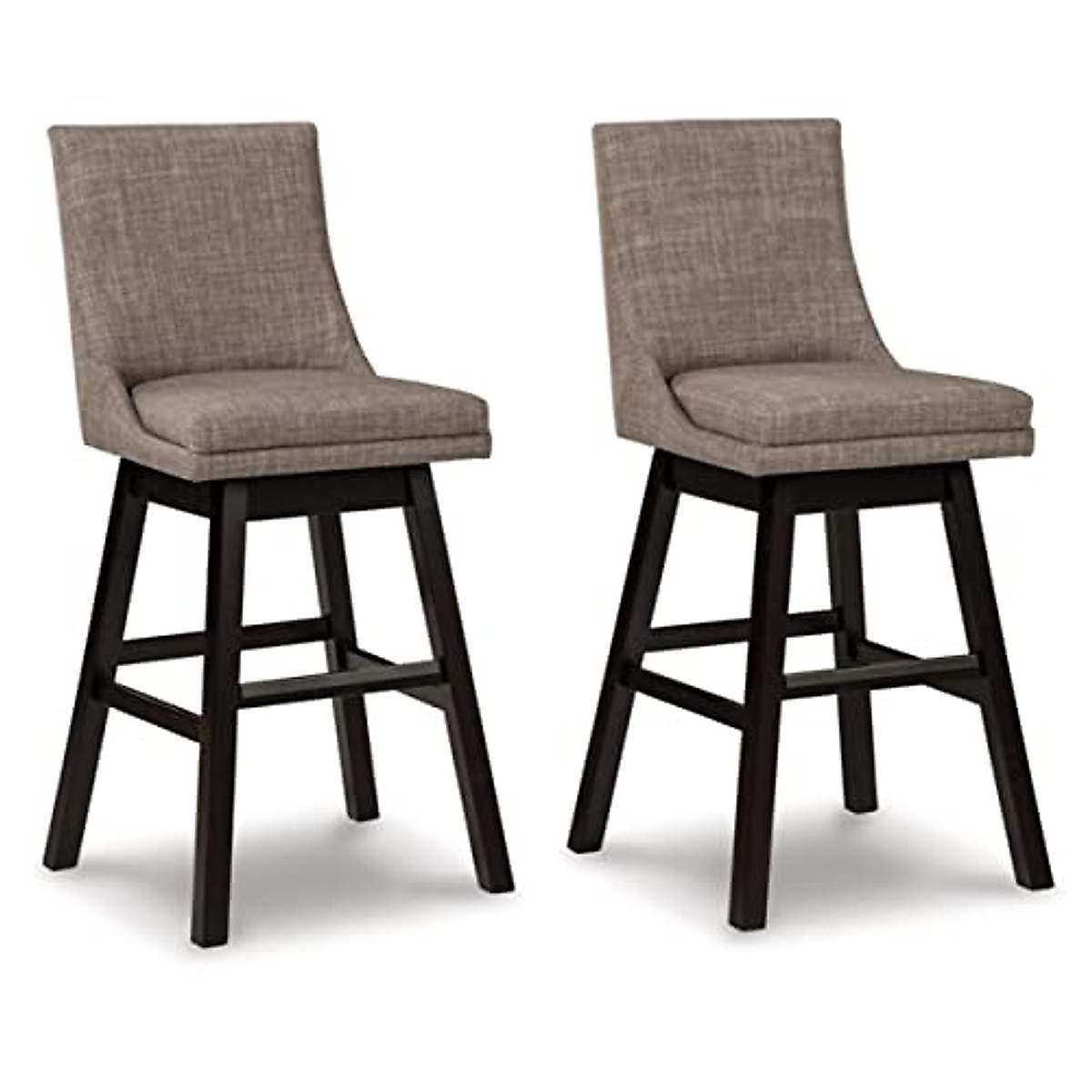 Signature Design by Ashley Tallenger 30" Upholstered Swivel Pub Height Barstool, Set of 2, Light Gray