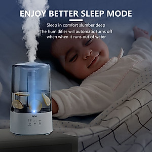 Humidifiers for Bedroom Large Room, QDH 3.5L Cool Mist Humidifier, 26dB Quiet Ultrasonic Air Humidifiers for Plant, Baby, Nursery, Office, & Indoor Plants - Lasts Up To 36 Hours