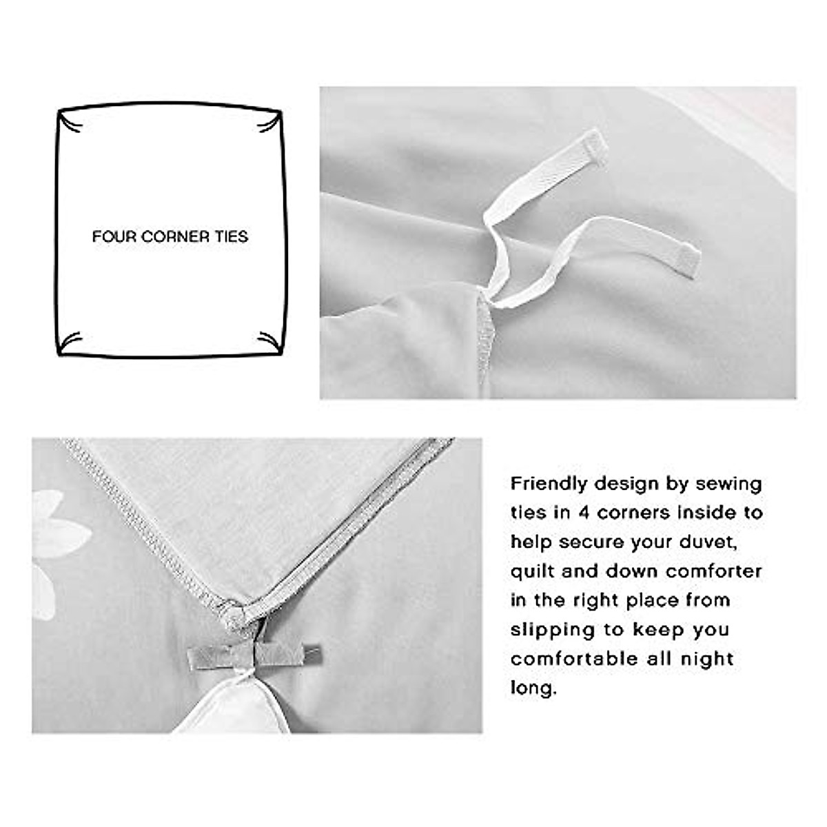 Merryfeel Seersucker Duvet Cover Set Queen Size, 100% Cotton Yarn Dyed Seersucker Stripe Duvet Cover with Pillowshams,3 Pieces Bedding Set - Full/Queen