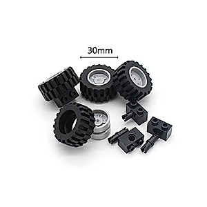 Wheels and Axles,Traffic Light ,Tires Bulk Lot - Building Bricks Block Education Wheels Set Toy Compatile with Major Brands, 52 pcs, over 6 years old