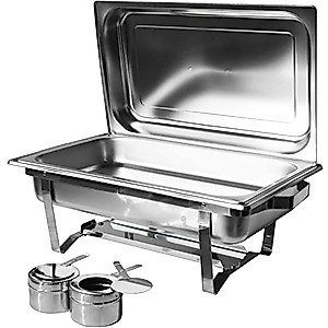 UZOURI Chafing Dish, Stainless Steel Food Warmer Buffet Dish Catering Pan Buffet Heater Stainless Steel Chafing Dish, for Catering Buffet Warmer Tray Dining