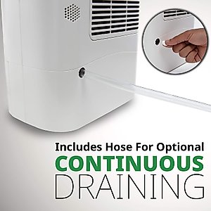 Ivation 19 Pint Small-Area Desiccant Dehumidifier Compact and Quiet - with Continuous Drain Hose for Smaller Spaces, Bathroom, Attic, Crawlspace and Closets - for Spaces Up to 410 Sq Ft