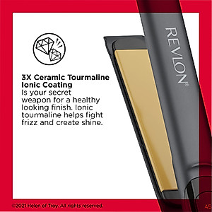 Revlon Smooth Brilliance Ceramic Hair Flat Iron | Smooth Glide and Ultra-Sleek Sylas, (1 in)