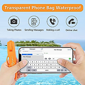 Universal Waterproof Phone Pouch Bag - 2Pack, Waterproof Case Compatible with iPhone 14 Pro Max/13/12/11/XR/X/SE/8/7, Galaxy S22/S21 Google Up to 7.5’’, IPX8 Dry Bag Vacation Essentials Blue/Orange