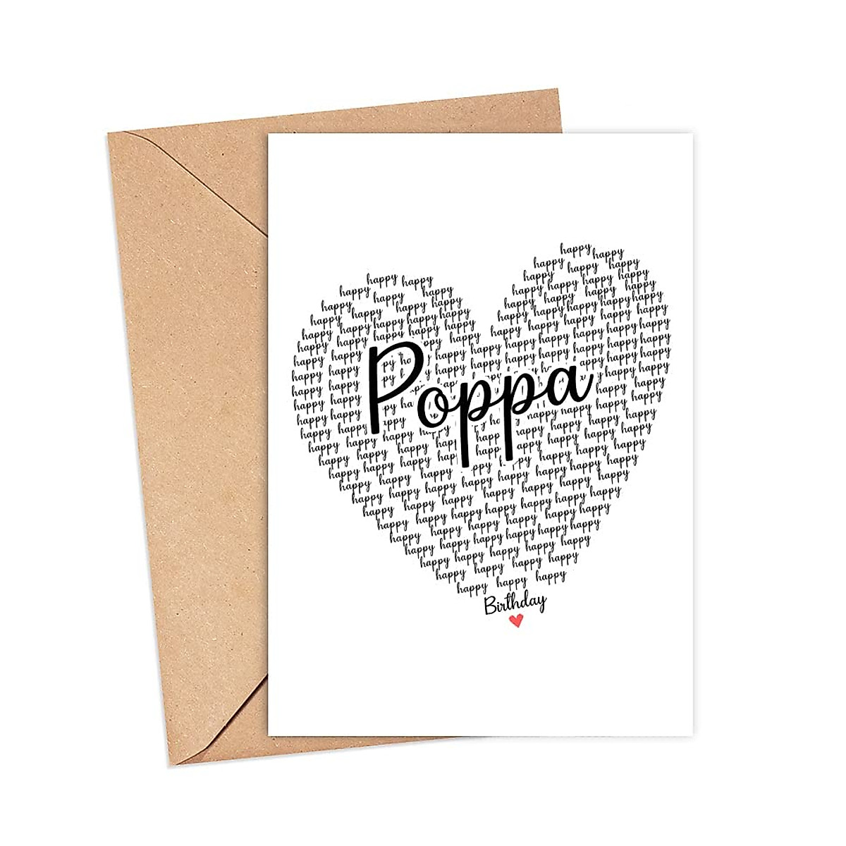 GavinsDesigns Happy Birthday Poppa Card - Cute Happy Birthday - Birthday Greeting Card - Sweet Birthday Card For Poppa - Anniversary-Thank You Card - Heart Happy Birthday Mom - I Love You Poppa Card