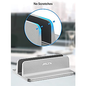 JARLINK Vertical Laptop Stand, Adjustable Laptop Holder Desktop Stand with Adjustable Dock Size (up to 17.3 inches) Compatible with All MacBook/Surface/Dell/Gaming Laptops (Silver)