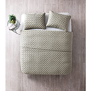 VCNY Home Quilt Nina Collection, 3pc Full/Queen Set, Taupe
