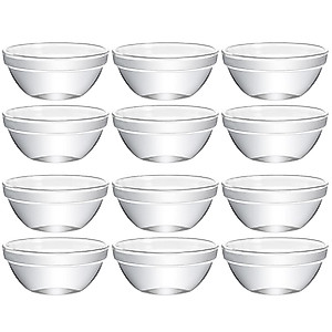DOITOOL Set of 12 Glass Bowls, 2. 3 x 1. 1 Inch Mini Prep Bowls Stackable Glass Serving Bowls for Kitchen Prep, Dessert, Dips, Salad, Candy Dishes