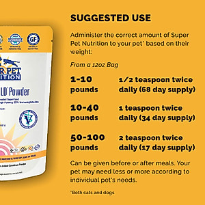 Veterinarian Approved Super Pet Nutrition - for Dogs and Cats - Liposomal Bovine Colostrum, Rich in Immunoglobulins (25%+), Support for Immune and Digestive Systems, Allergies (50 Grams)