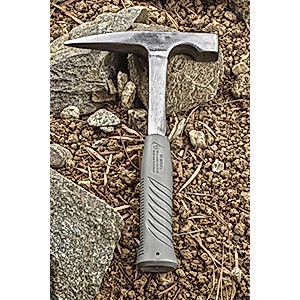 SE 22-ounce Rock Pick Hammer with Pointed Tip, 11-inch All Steel Geologist Hammer, Drop Forged Masonry Hammer with Comfortable Grip for Mining, 2lbs