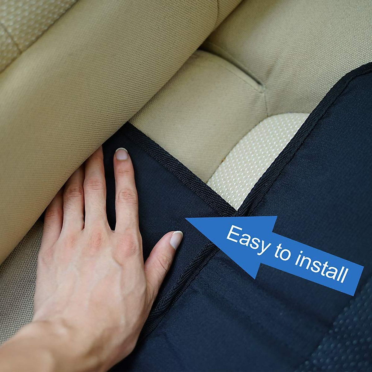 INFANZIA Kids Car Seat Protector, Child Baby Carseat Seat Protectors with Durable 600D Fabric for Leather Seats, Reinforced Non-Slip Dots & 3 Mesh Pockets for Handy Storage, 2 Pack