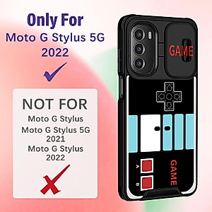 Funermei (2in1 for Moto G Stylus 5G 2022 Case for Women Gameboy Cute Console Phone Cover Girls Men Cartoon Fashion Cool Funny Design with Camera Cover and Ring Stand Funda for Moto G Stylus 5G Case