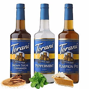 Torani Winter Syrup Flavors Sugar Free Brown Sugar Cinnamon Peppermint Pumpkin Pie Coffee Flavoring