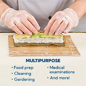 TURBA Clear Latex-Free Disposable Gloves – 100 Ct. Single-Use Powder-Free Vinyl Gloves – Non-Latex Gloves for Cleaning, Sanitary Gloves for Medical Examination, & Food-Safe Cooking Gloves, XL