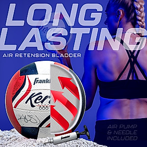 Franklin Sports Kerri Walsh Official Beach Volleyball - USA Colors Beach Volleyball - Official Size + Weight - Authentic Match Volleyball - Pump + Needle