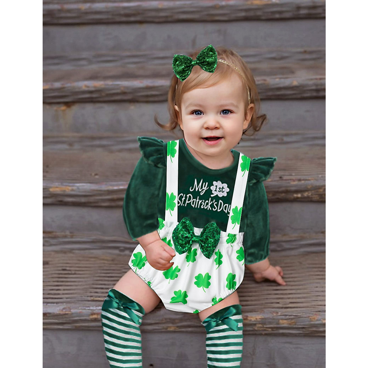 Von kilizo St Patricks Day Baby Girl Outfit Infant Baby Girl Clothes 6-9 Month Baby St Patricks Day Outfit Girl Baby Girl Summer Clothes Baby Girls Clothing Baby Girl St Patrick Day Outfit