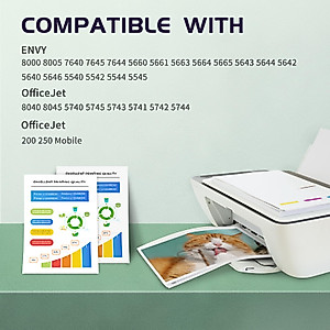 ZIPRINT 62XL Remanufactured Ink Cartridge Replacement for HP Ink 62 62XL Ink Cartridge Combo Pack for Envy 7640 5660 5540 7645 5640 OfficeJet 200 250 5740 5742 8040 (2 Pack) 62XL Black and Clolor