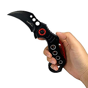 ALBATROSS FK002-H Classic Spring Assisted Opening Folding Pocket Knife Tactical Camping Hunting Sharp Raptor Claw Knife with 8 round holes