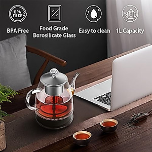 Topwit Electric Kettle, Electric Tea Kettle with Automatic Sprinkling for Tea-brewing, Keep Warm and Dual Modes Electric Tea Maker, 1L Pour Over Teapot & Hot Water Kettle with Stainless Steel Infuser