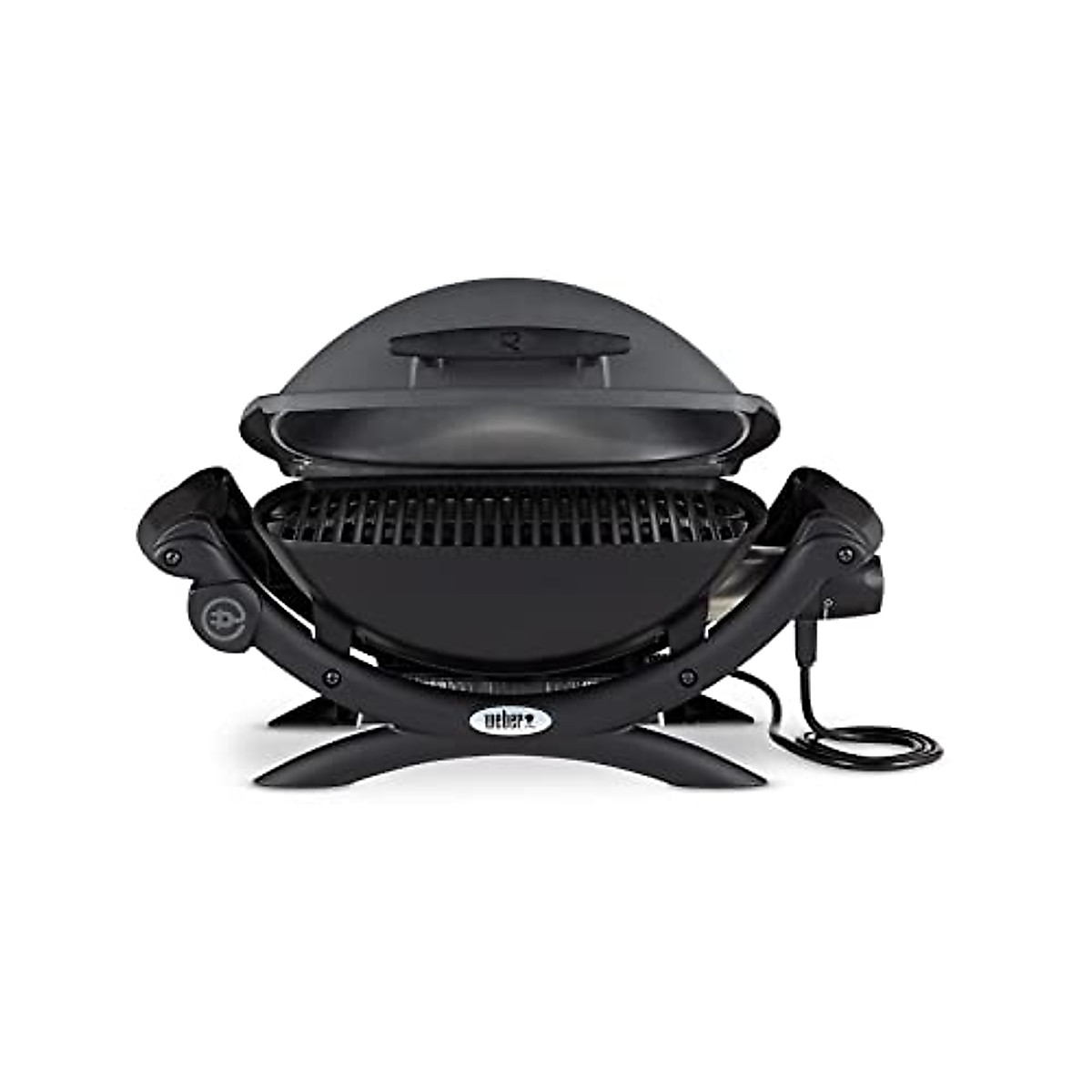 Weber Q 1400 Electric Grill (Black) with Portable Cart and Grill Cover Bundle (3 Items)
