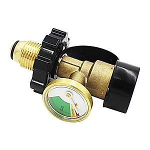 MENSI POL Propane Hose Adapter for 50~100lbs Cylinder Tank with Temperature Control Gauge Meter Pressure Indicator (POL Soft Nose)