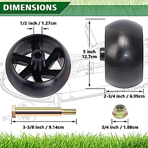 CheeMuii 2 Pack Deck Gauge Wheels Kit Fit for Most 42" 46'' 48'' 50" 52'' and 54" Decks Replace for Husqvarna 532174873 589527301 for Cub Cadet 753-04856A for MTD 133957 174873 734-03058, etc