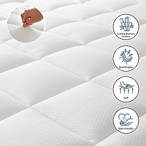 ELEMUSE 3 Inch Dual Layer Mattress Topper Queen, 2 Inch Air Circulation Egg Crate Memory Foam Pad, 1 Inch Cooling Down Alternative Pillowtop Mattress Pad, Soft Comfort Support