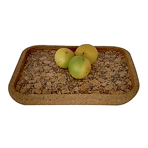 FixtureDisplays® 11.5"W x 0.7"H x 8.6"D Marble Cork Tray, Rectangular Serving Tray 21332-NPF