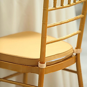 TABLECLOTHSFACTORY Gold Chiavari Chair Cushion Chair Pad with Attachment Straps Party Event Decoration - 2" Thick
