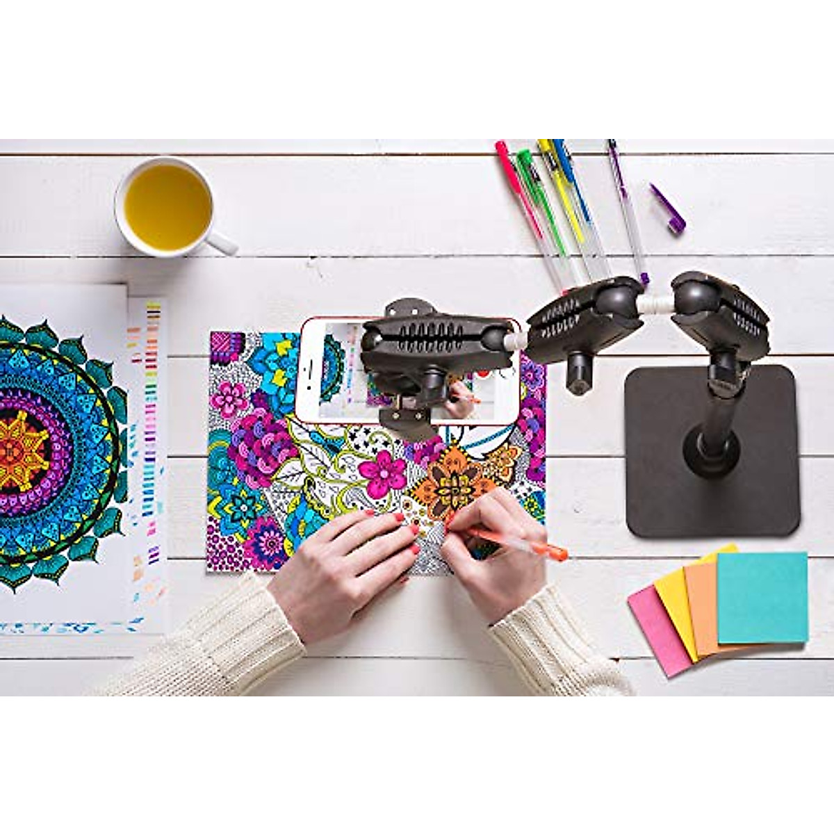 Arkon Pro Phone Stand Black Retail - HD8RV29 & iPhone Tripod Mount for iPhone X iPhone 8 7 6S Plus iPhone 8 7 6S Galaxy Note 8 5 S8 S7 Retail Black