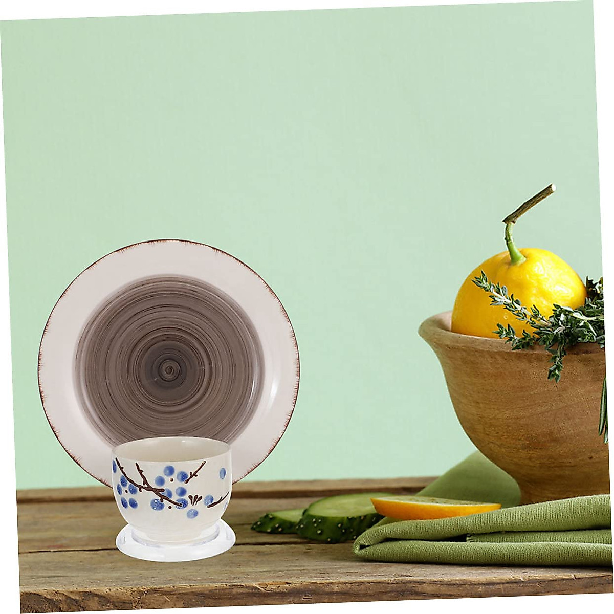 ORFOFE 2Pcs Acrylic Cup Display Rack Transparent Saucer Display Stand for Countertop Glass Cup Holder and Cup and Saucer Display Stand Stylish Organizer for Home and Kitchen