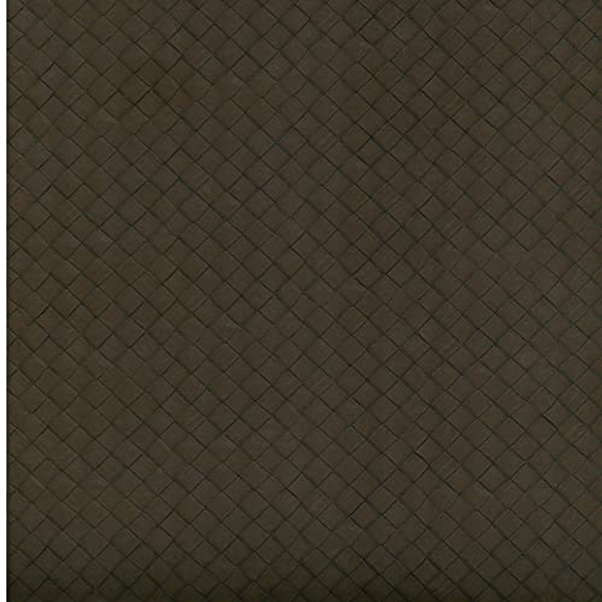 Woven Faux Leather Fabric, Embossed Soft Basketweave Vinyl, Textured Crafts DIY and Upholstery Pleather Sheets - Cut by The Yard (Brown)