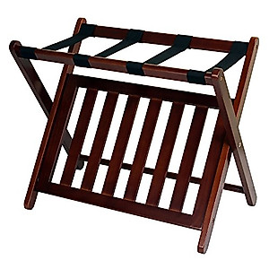 Casual Home Luggage Rack, Walnut, Solid Wood
