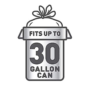 GLAD Strong Quick-Tie Large Trash Bags, 30 Gallon Bags for Large Kitchen Trash Can, 21 Count (Package May Vary)