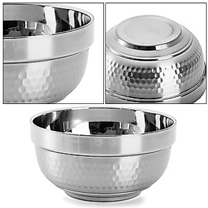 ZENFUN 6 Pack 304(18/8) Stainless Steel Bowls, 17 Oz Double-walled Insulated Bowls, Deep Round Soup Bowls Metal Snack Bowls, Anti-slip Bowls for Rice, Fruit, Ice cream, Food-grade Material