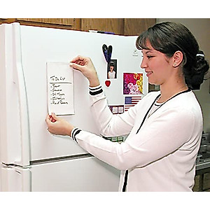 Magnetic Garage Door Screen for One Car Garage- Heavy Duty Weighted Garage Enclosure Curtain for Mosquito & Small Parts 08057 Magnet Squares with Adhesive, 1/16X1-Inch, Pack of 24