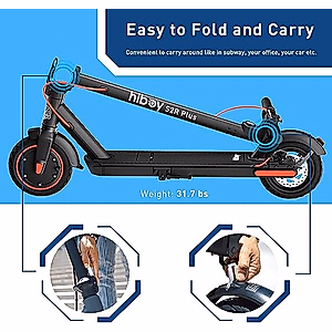 Hiboy S2R Plus Electric Scooter, Upgraded Detachable Battery, 9" Pneumatic Tires, 350W Motor - Max 22 Miles & 19 MPH Portable Folding Commuter E-Scooter for Adults - Dual Brakes with Split Wheels