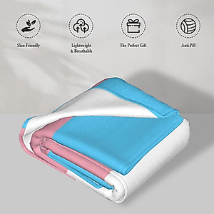 Transgender Pride Flag LGBT Blanket, Soft Lightweight Throw Blanket, All Season Anti-Pilling Cozy Flannel Blanket for Bed Couch Bedroom Sofa, 60 in x 80 in